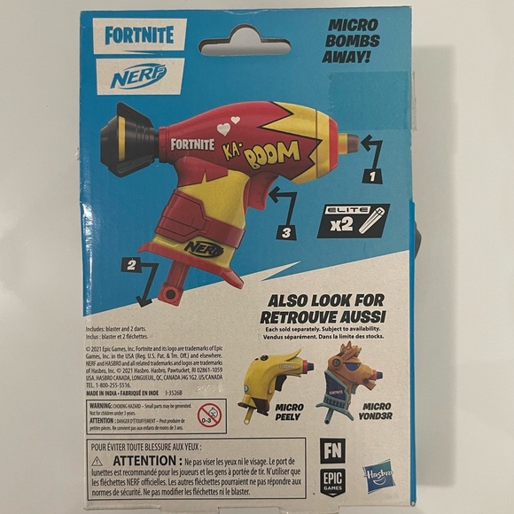 Nerf | Toys | Nerf Blaster Fortnite Micro Bombs Away Mini Dart Blaster ...